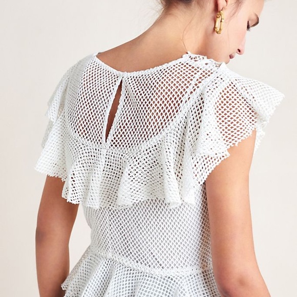 Ranna Gill | Tops | Anthropologie Mesh Peplum Top By Ranna Gill | Poshmark